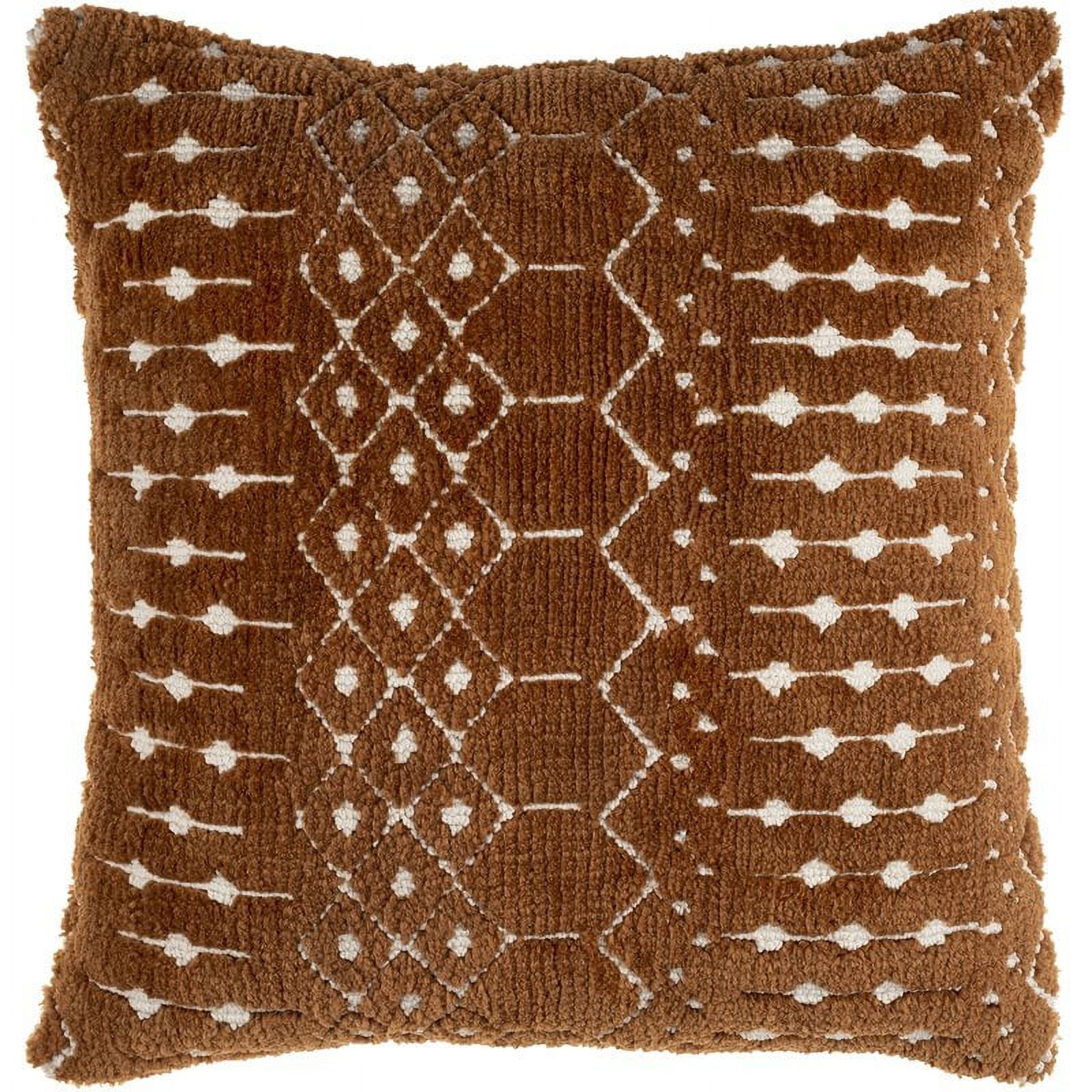 Surya Kabela KBL-003 20 x 20" Square Cotton Pillow Kit in Brown/Wheat/Ivory - Walmart.com