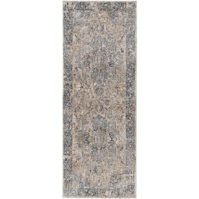 Surya Mirabel MBE-2312 31 x 87" Runner Fabric Rug in Teal/Blue/Charcoal ...
