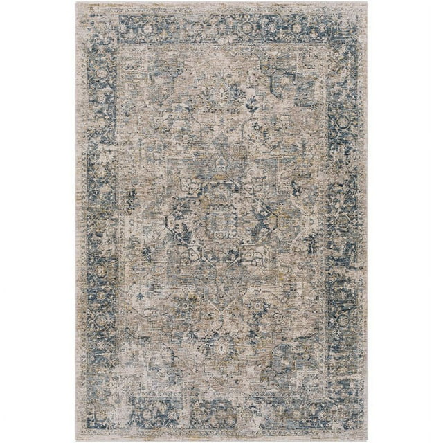 Surya Mirabel MBE-2312 60x89" Rectangle Fabric Rug in Medium Gray/Teal ...
