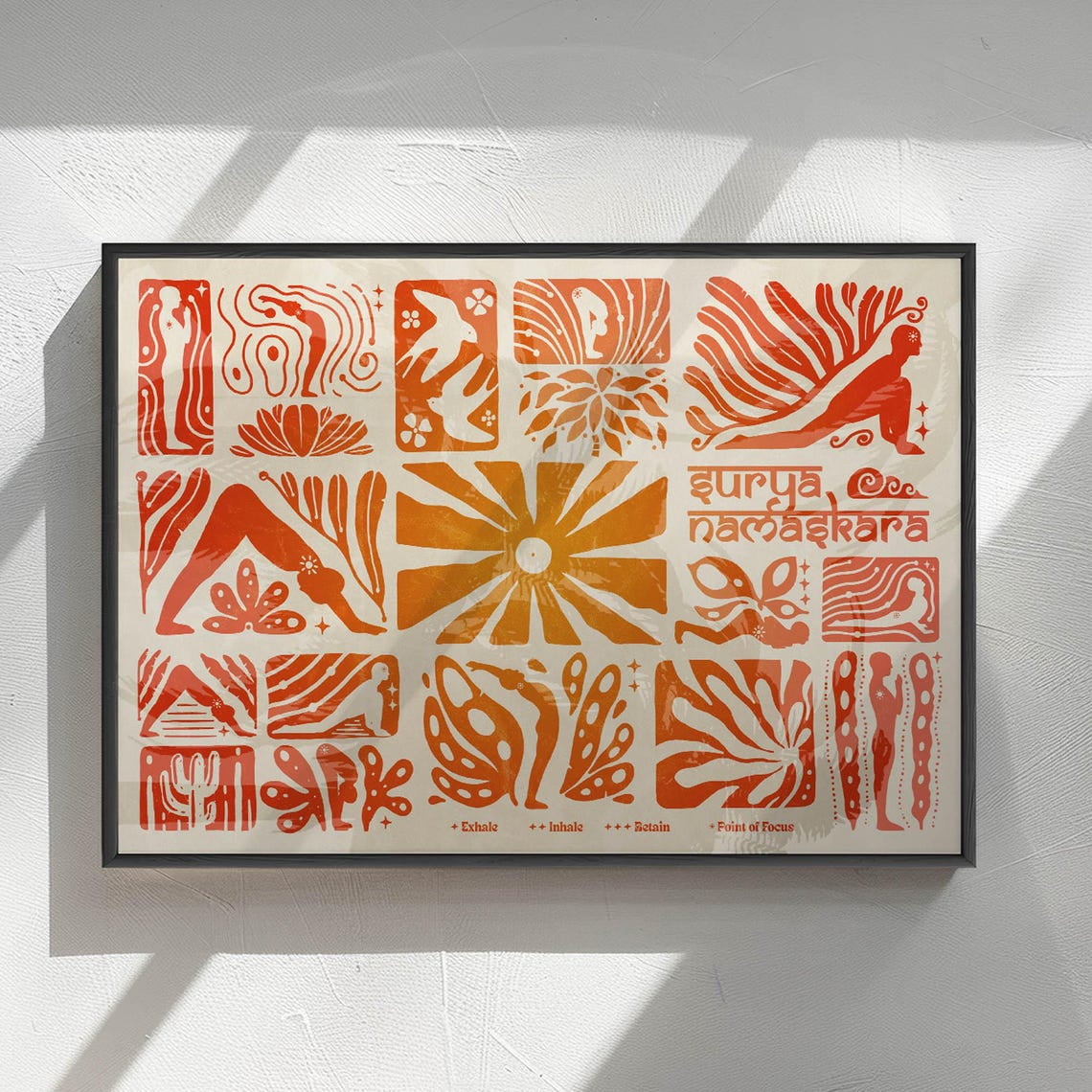 Surya Namaskara Print, Sun Salutation Print, Yoga Print, Yoga Poster ...