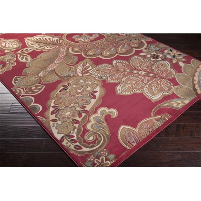 Surya Riley RLY-5020 118x154" Rectangle Traditional Fabric Rug in Red ...