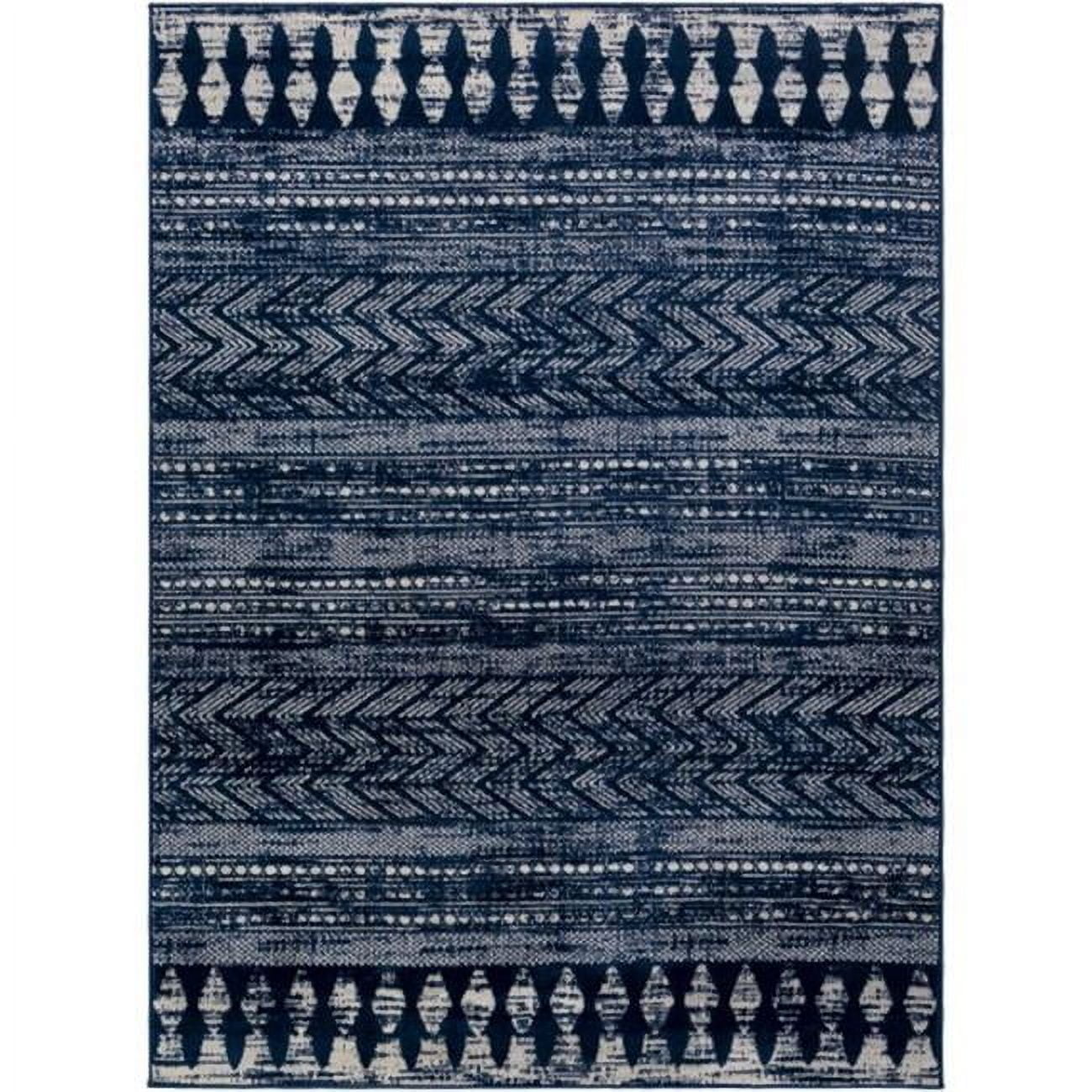 Surya Roma ROM-2398 94 x 120" Rectangle Fabric Rug in Navy and Off ...