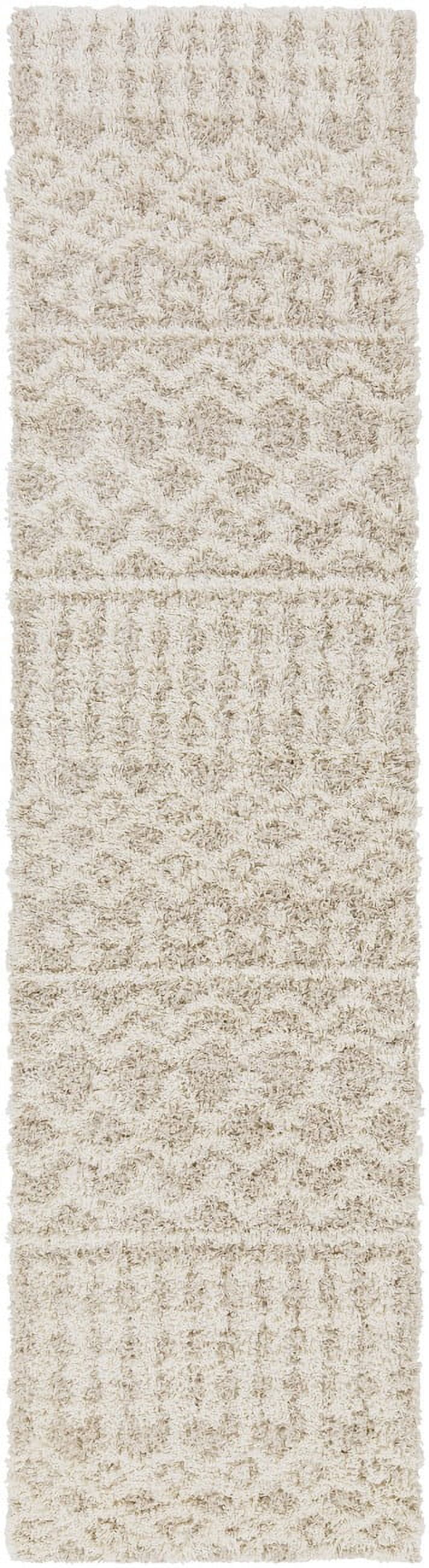 Surya Urban Shag USG-2303 31x120" Runner Fabric Area Rug in Cream/Light ...