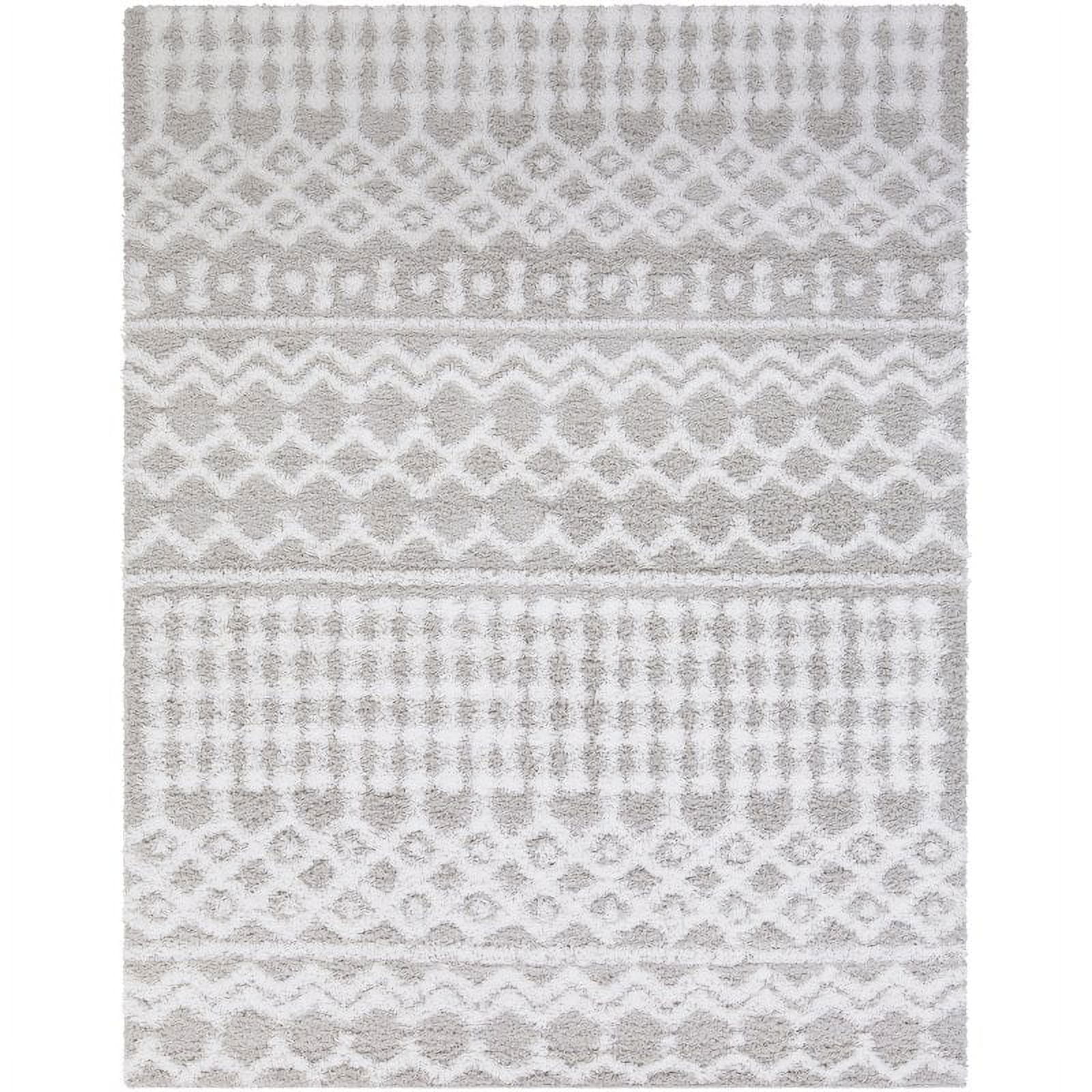 Surya Urban Shag USG-2310 94x122" Rectangle Fabric Area Rug in White ...