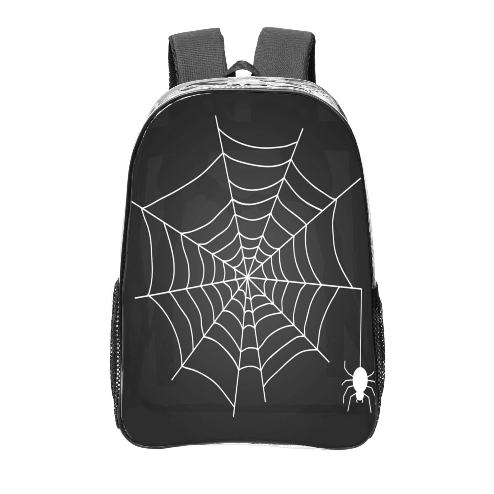 Susaid A Web With A Spider Print Clear Backpack See Through Transparent ...