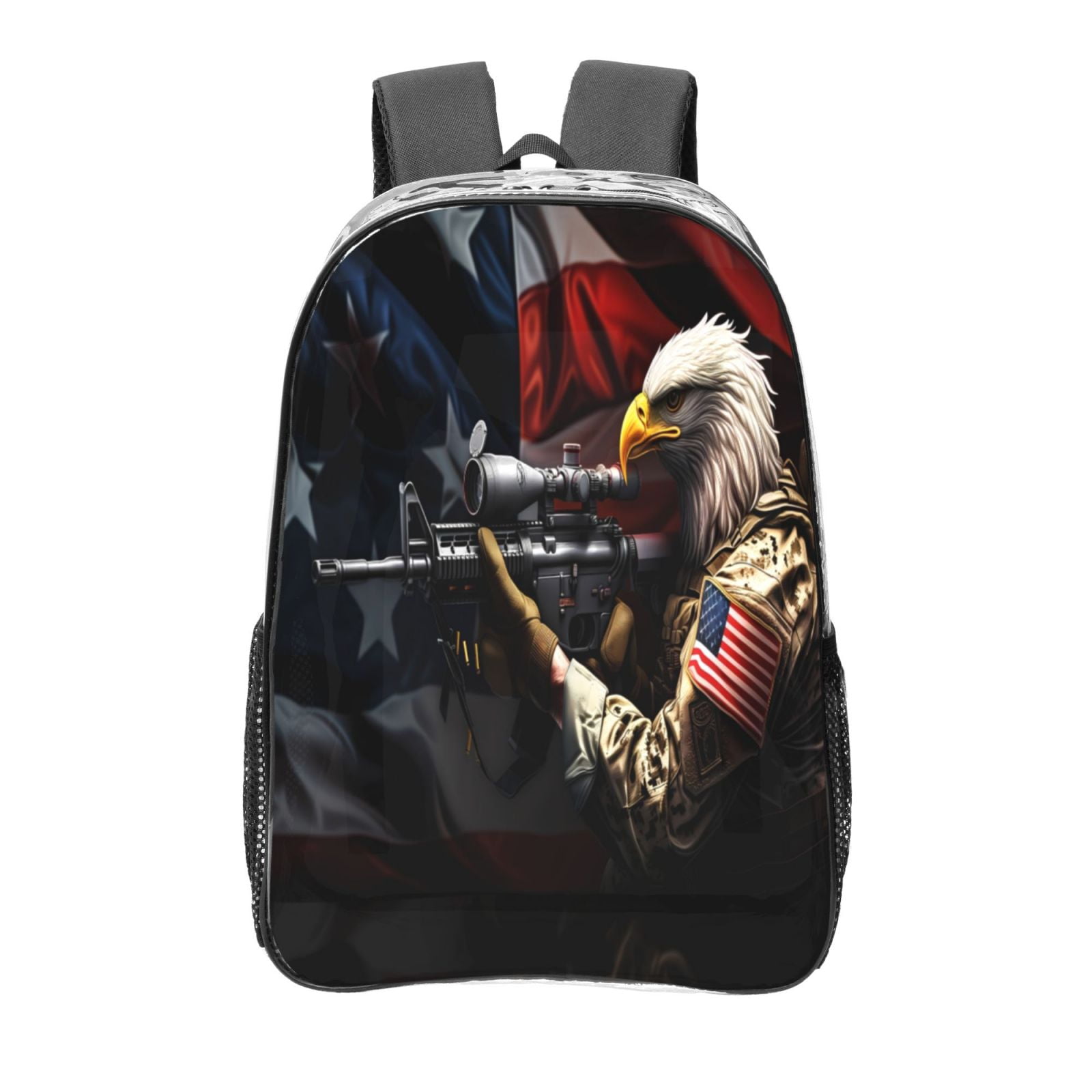 Susaid American Bald Eagle Warrior Print Clear Backpack See Through ...