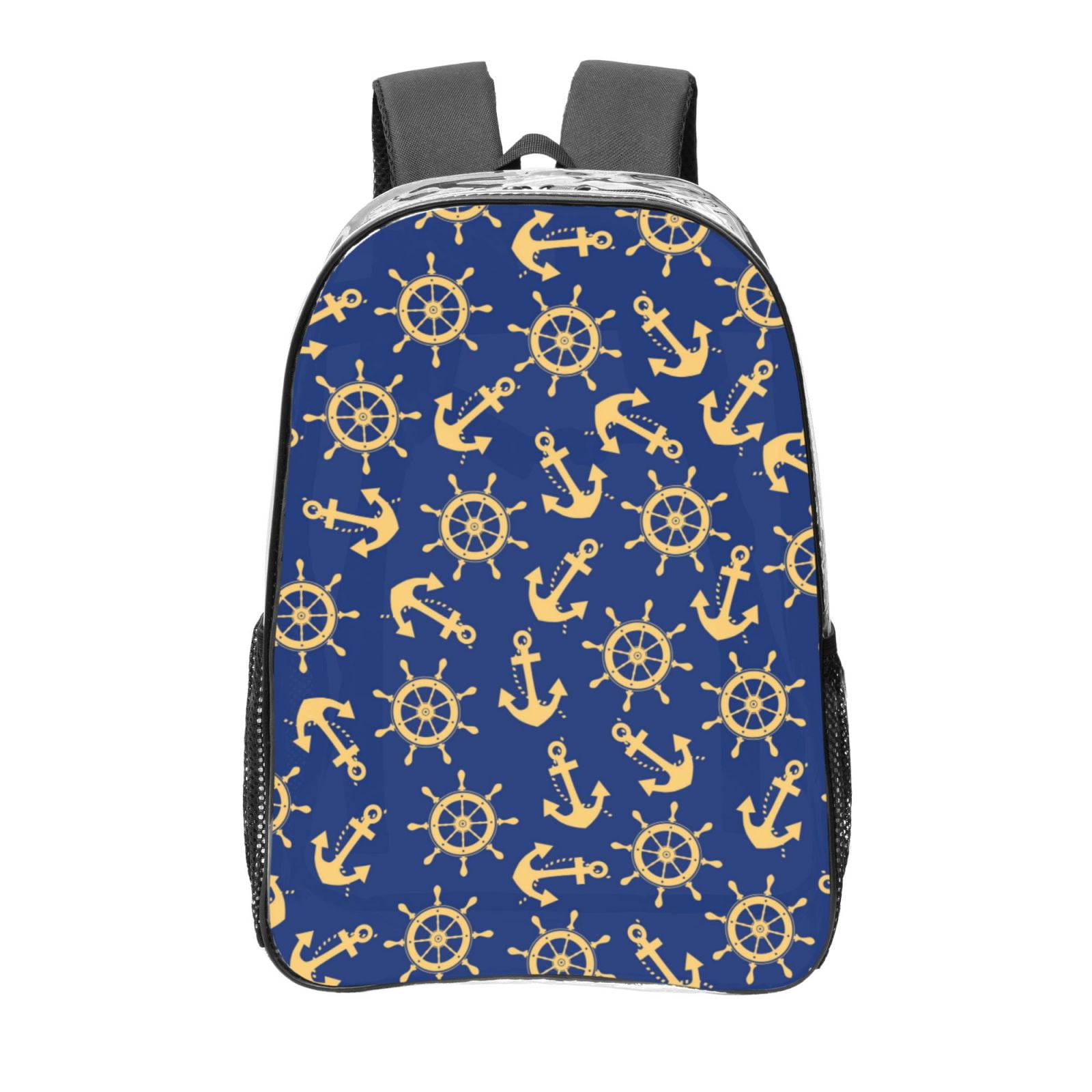 Susaid Anchors and Nautical Print Clear Backpack See Through ...
