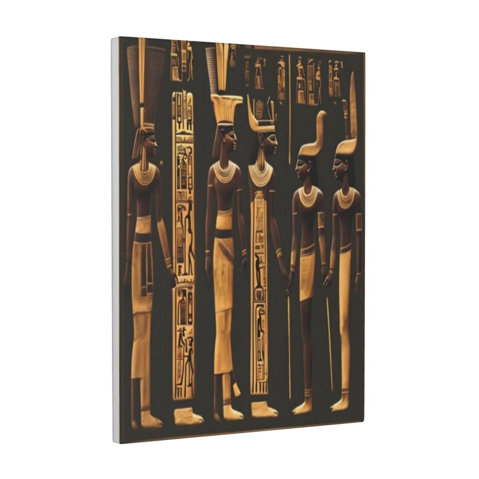 Susaid Ancient Egyptian Hieroglyph Pattern Vertical Canvas Wall Decor ...