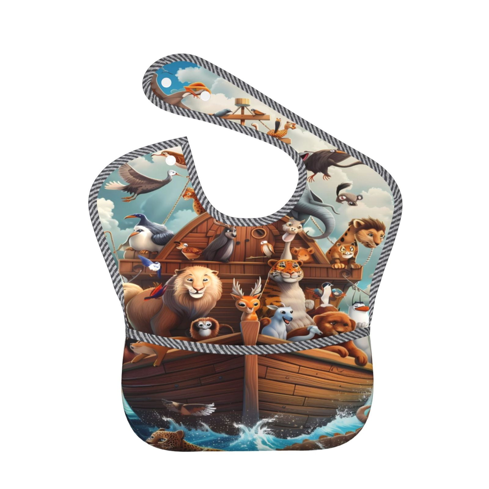 Susaid Animal Filled Noahs Ark Print Bibs for Babies Toddlers ...