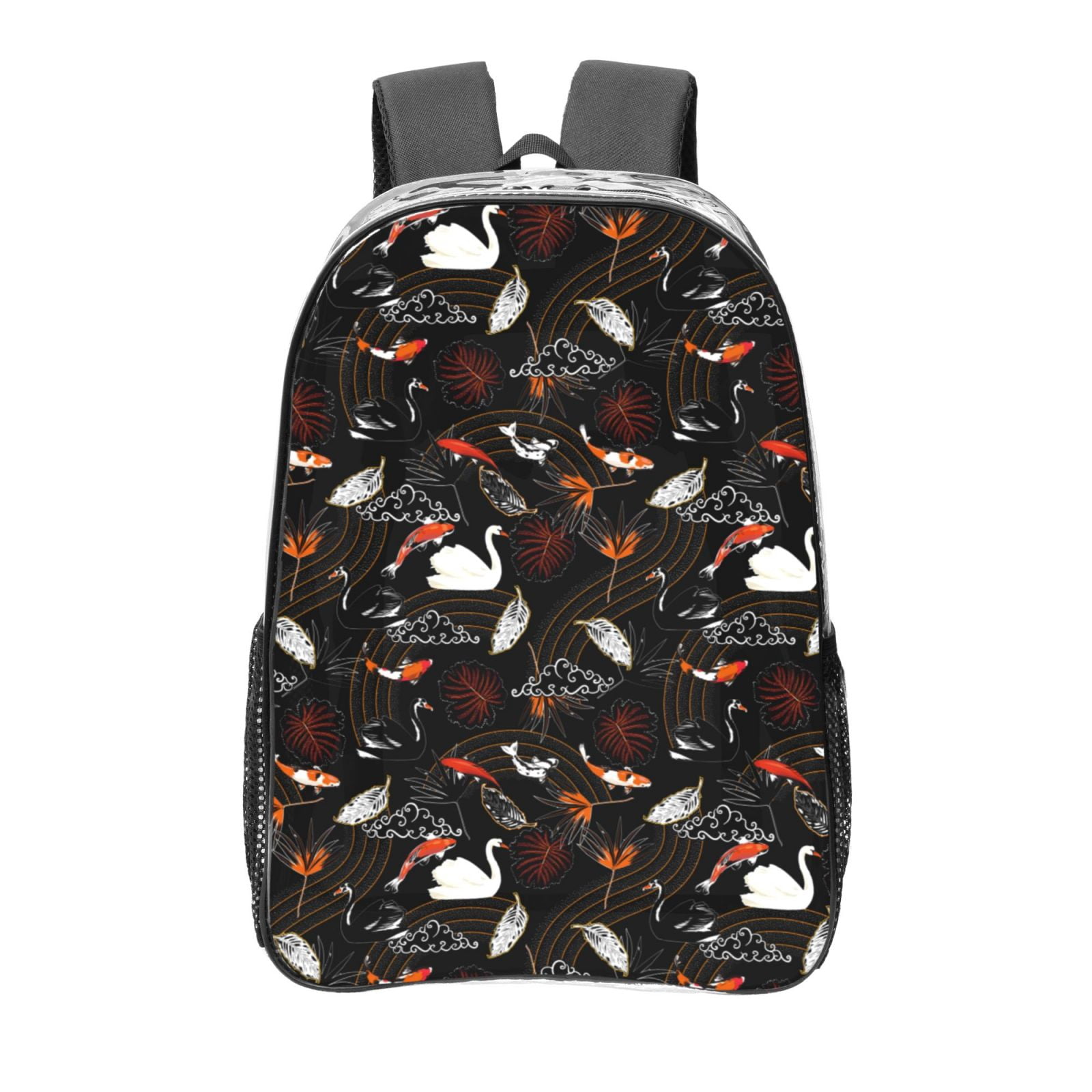 Susaid Animal Koi Fish Print Clear Backpack See Through Transparent ...