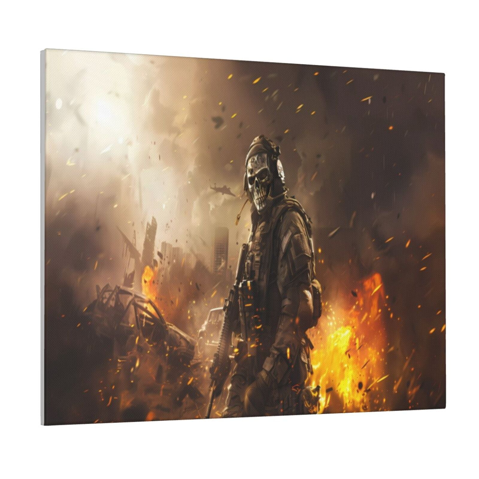 Susaid Apocalyptic Skull Soldier Pattern Canvas Wall Decor Poster ...