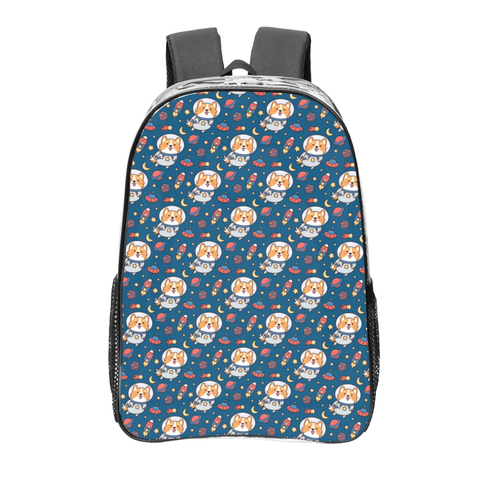 Susaid Astronaut Corgi Dog Print Clear Backpack See Through Transparent ...