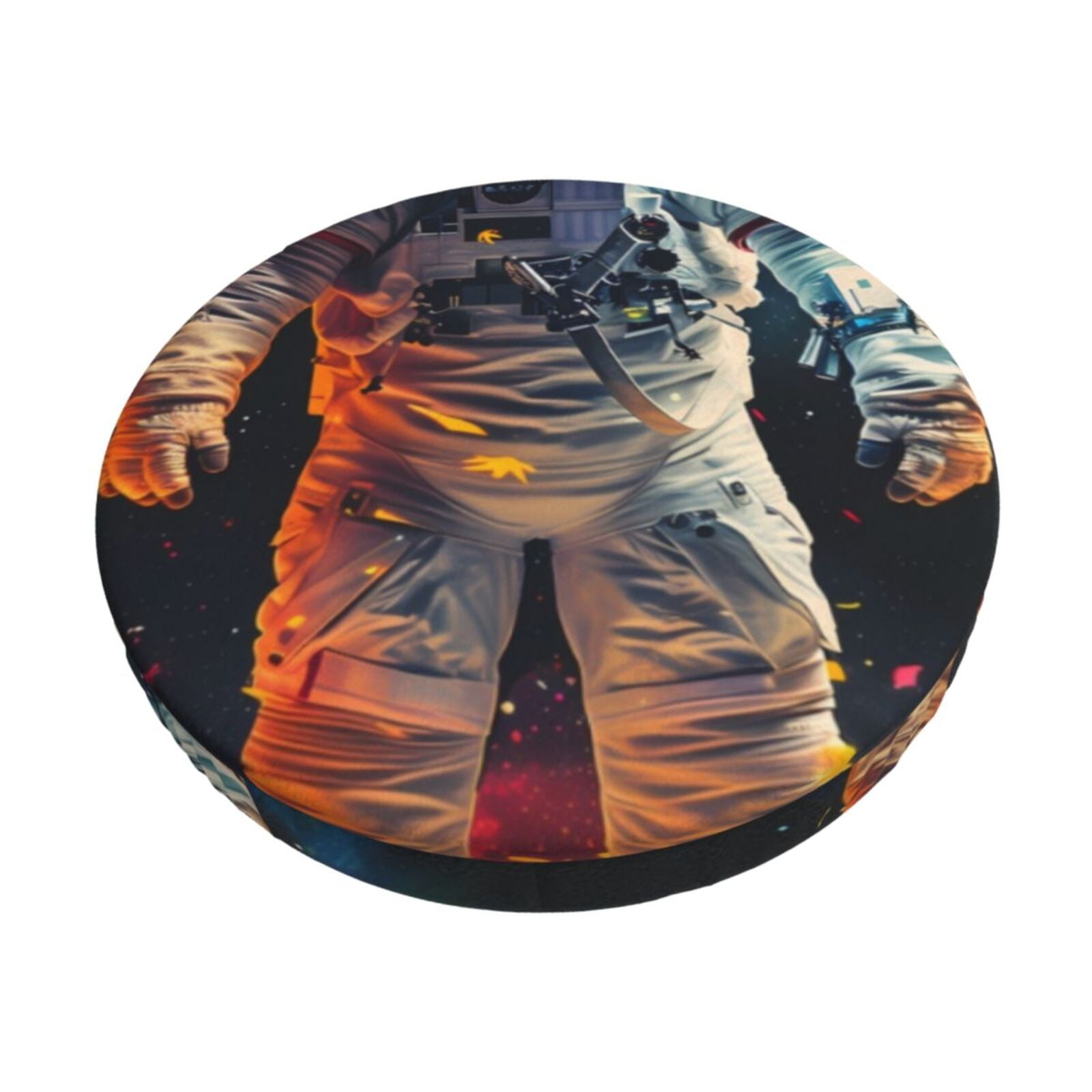 Susaid Astronaut Cosmic Rainbow Print Elastic Bar Stool Cover ...