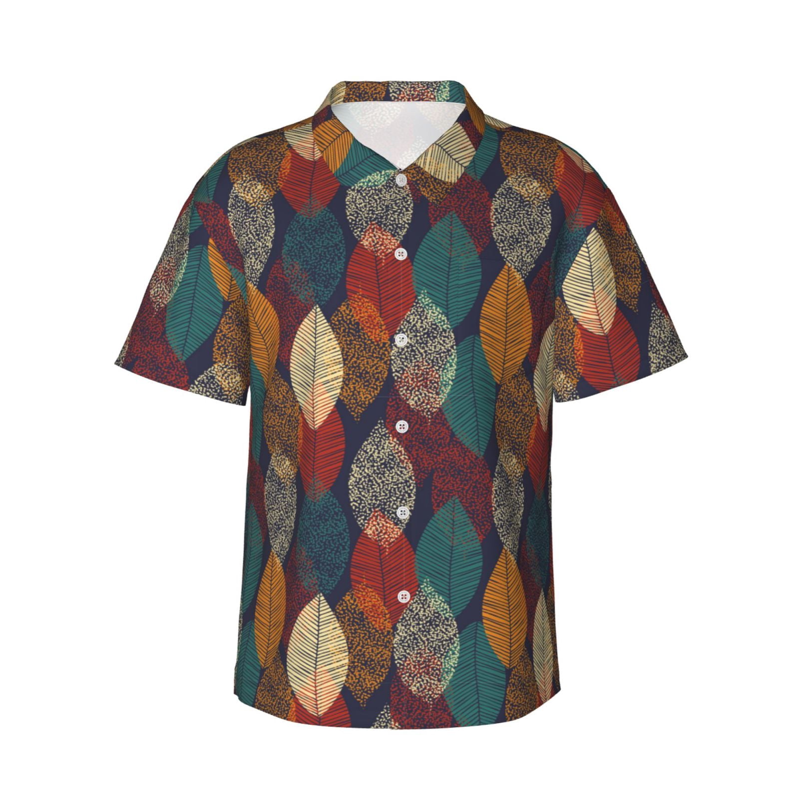 Susaid Autumn Leaves Print Hawaiian Shirts for Men Women,Hawaiian ...