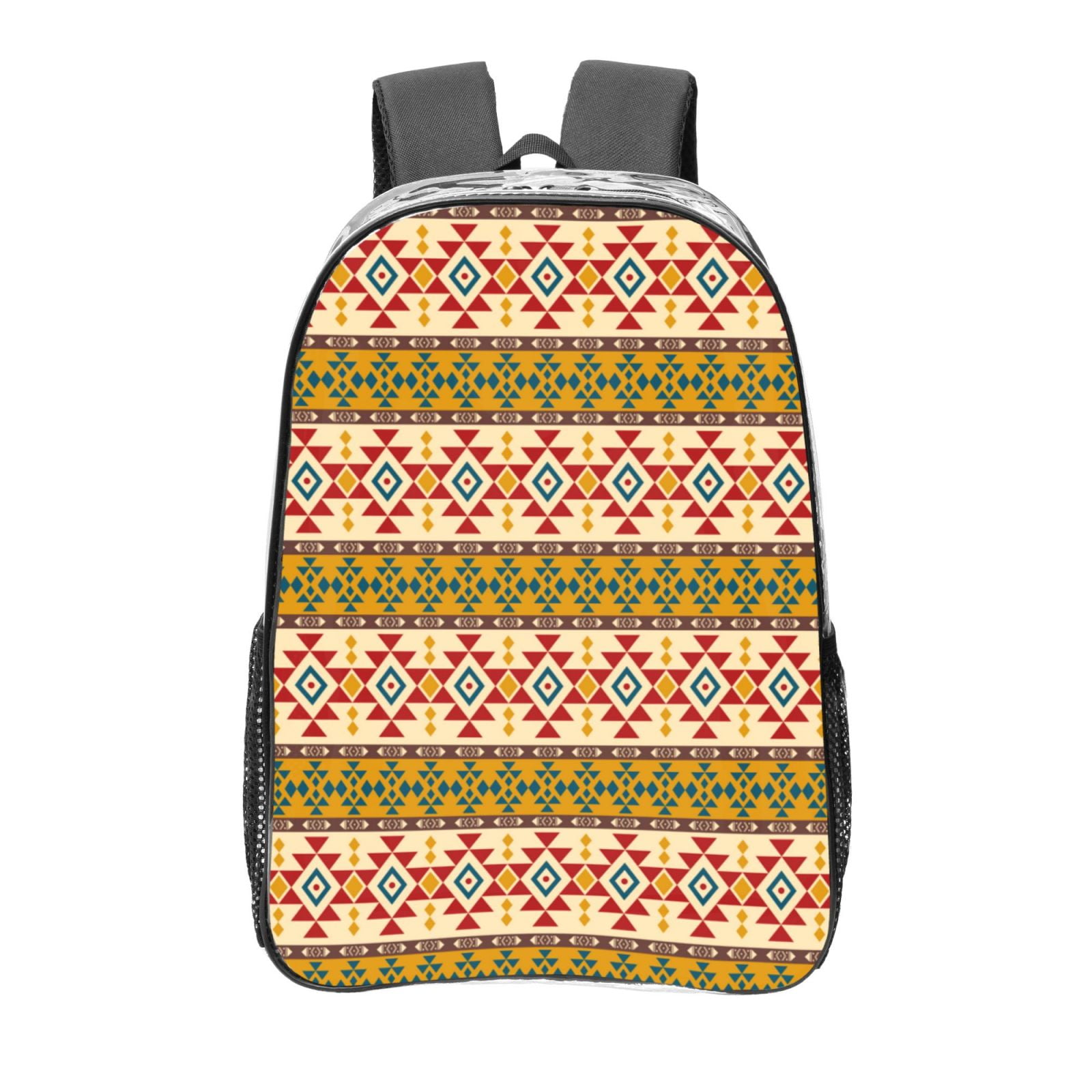 Susaid Aztec Print Clear Backpack See Through Transparent Plastic Clear ...