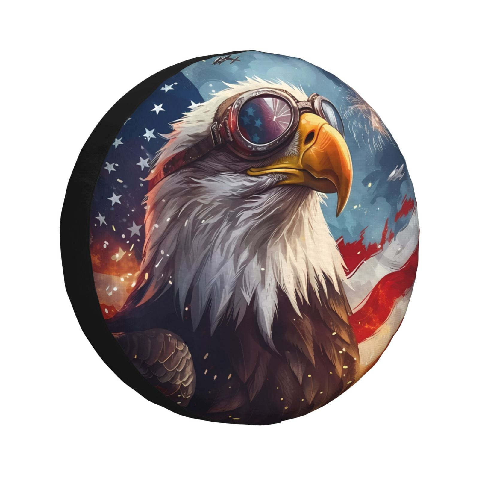 Susaid Bald Eagle Pilot Print Water Proof Spare Tire Cover Wheel Tire ...
