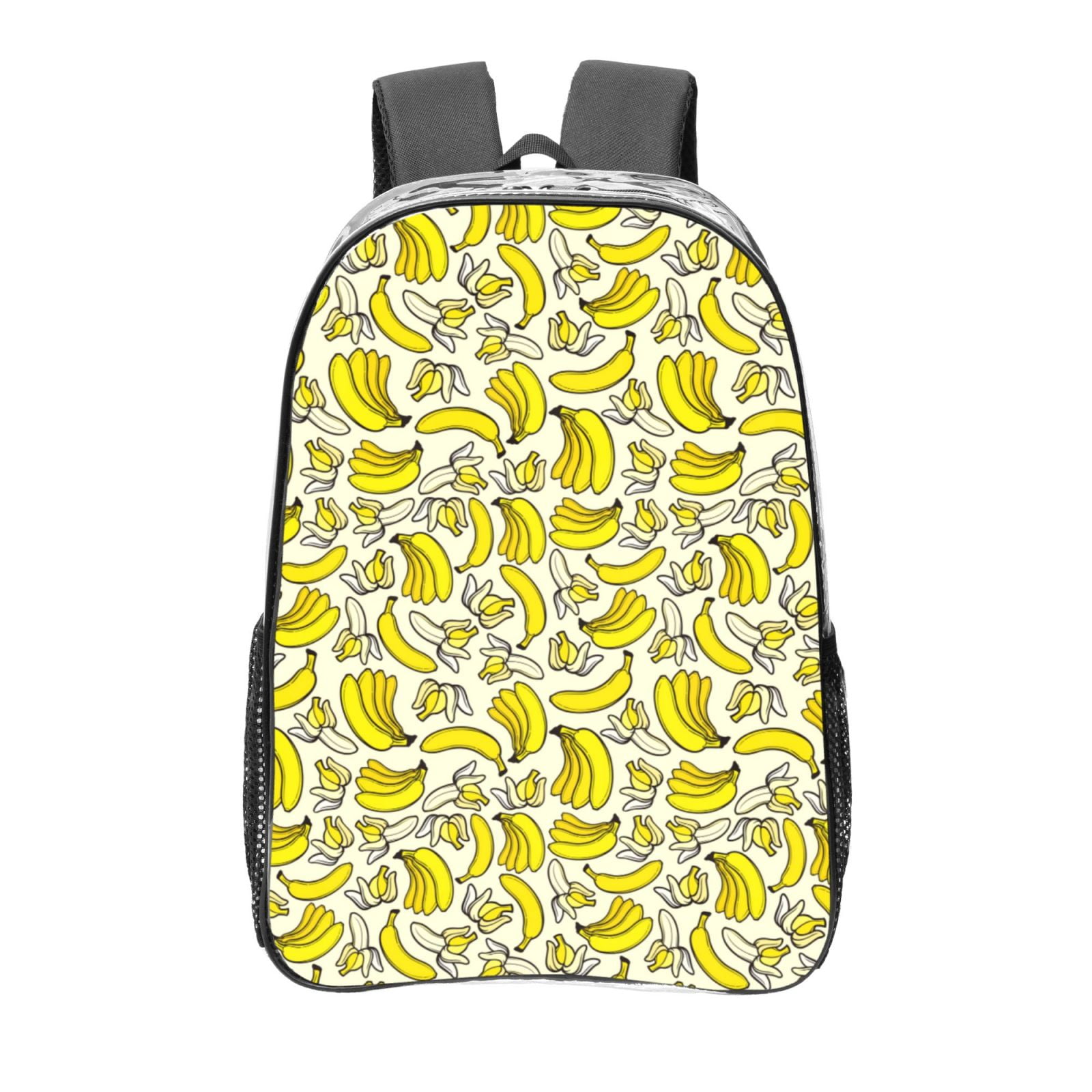 Susaid Banana Print Clear Backpack See Through Transparent Plastic ...