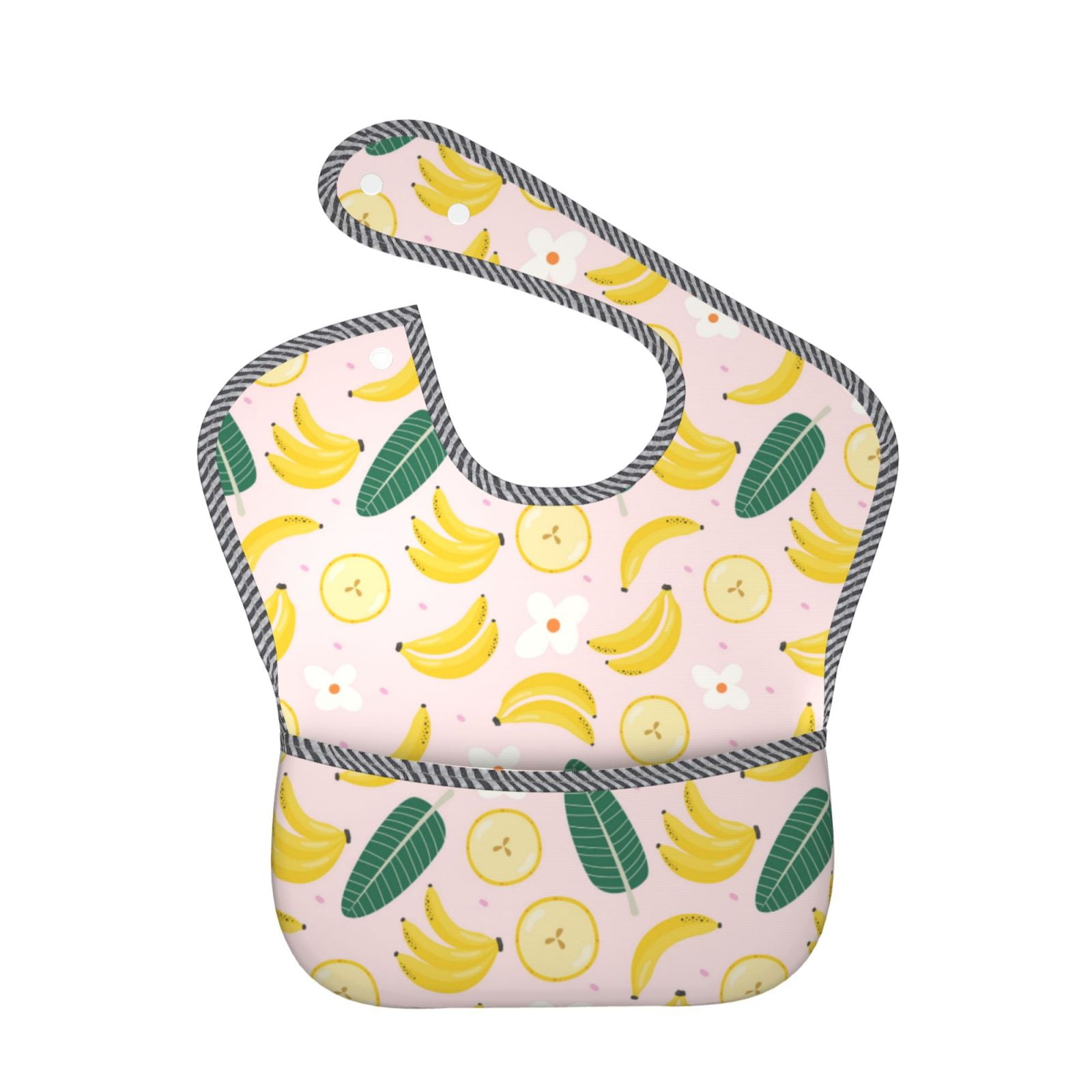 Susaid Banana With Leaves Print Bibs for Babies Toddlers Adjustable ...