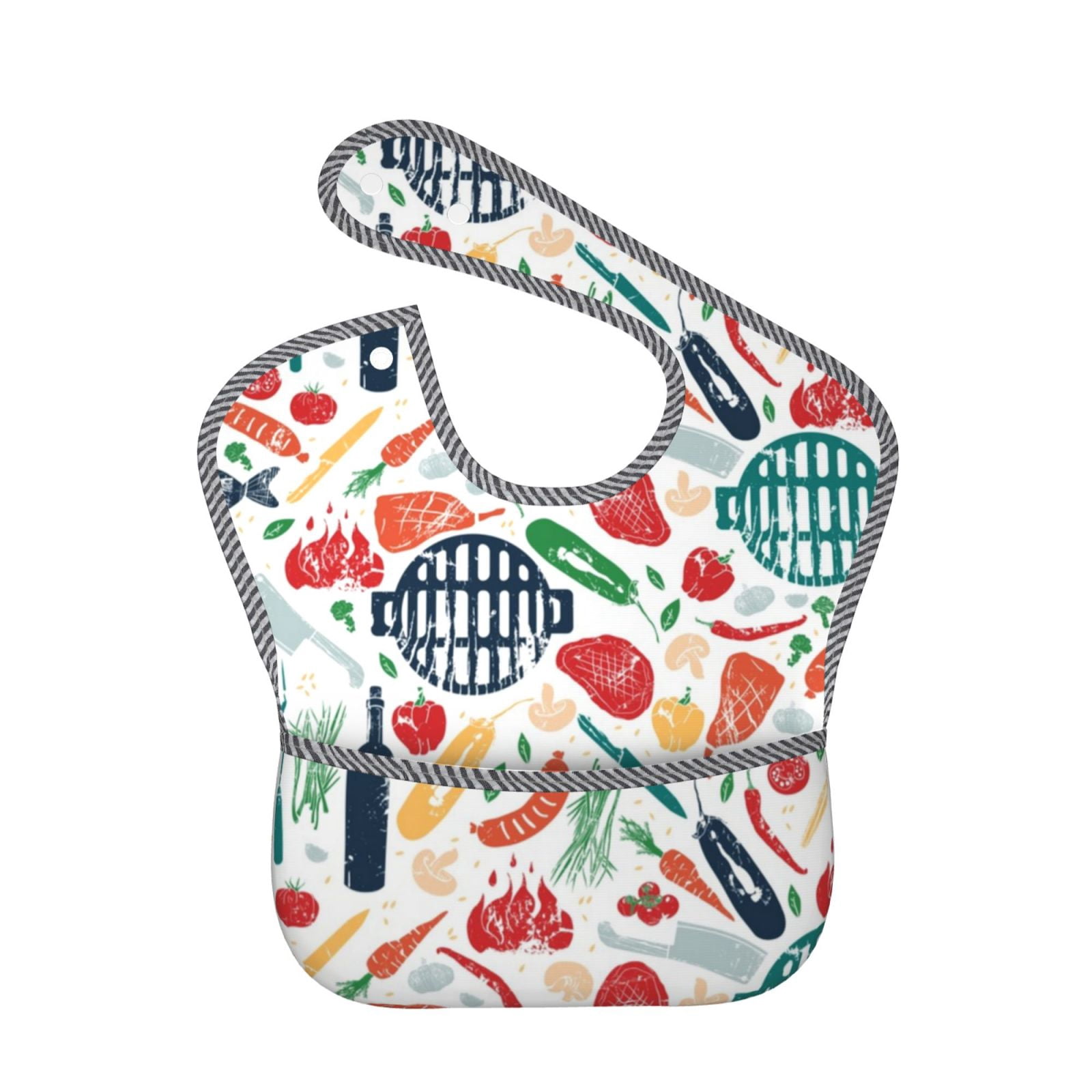 Susaid Barbecue Print Bibs for Babies Toddlers Adjustable Waterproof ...