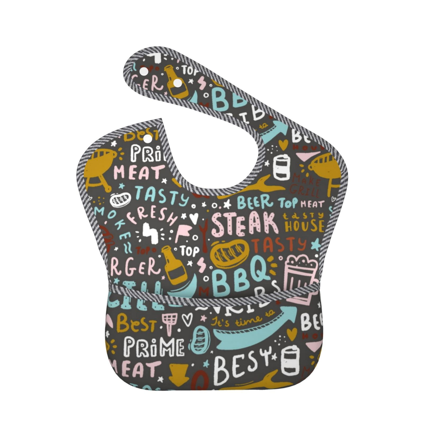 Susaid Barbeque Print Bibs for Babies Toddlers Adjustable Waterproof ...