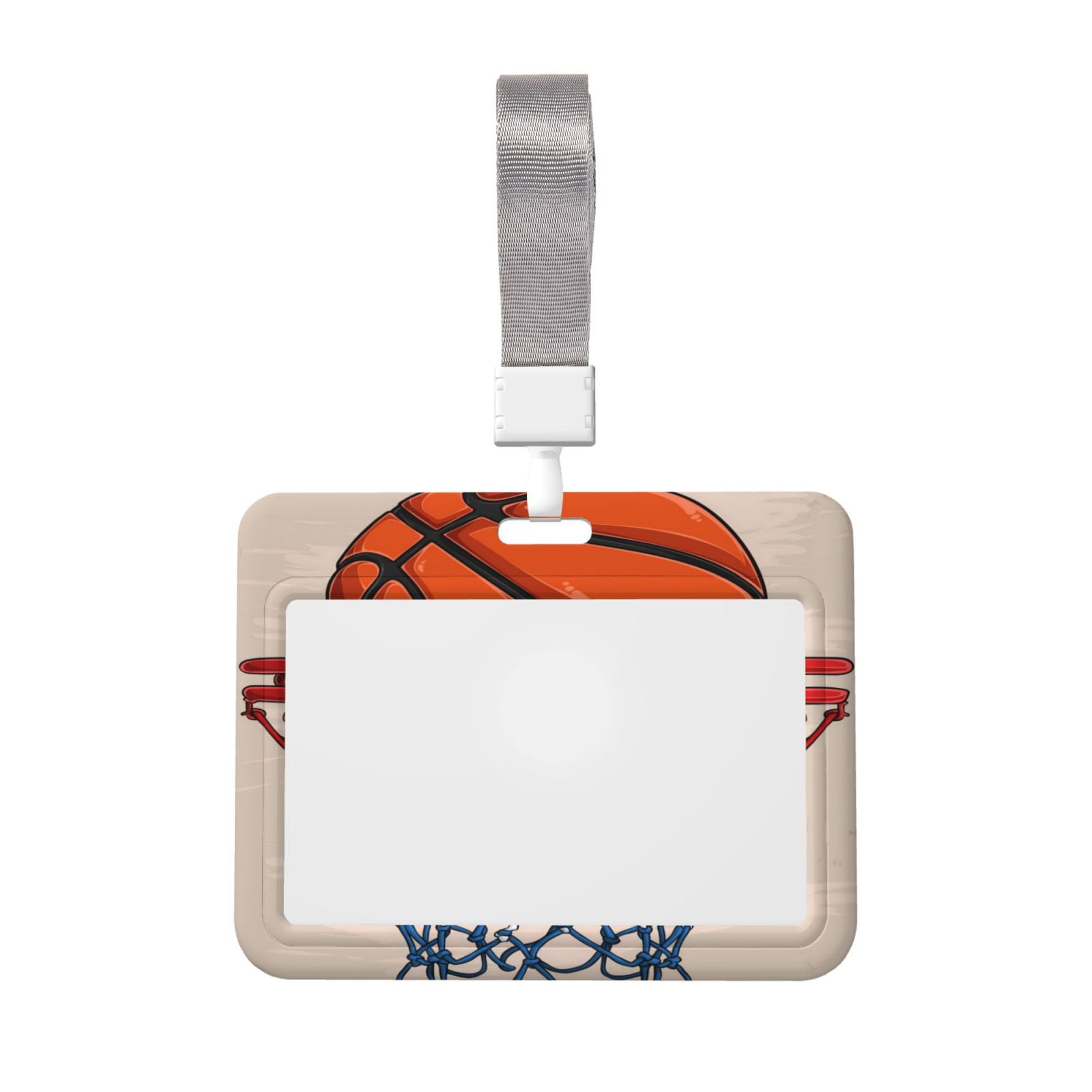 Susaid Basketball Shot Print ID Badge Holder with Double-Sided Windows ...
