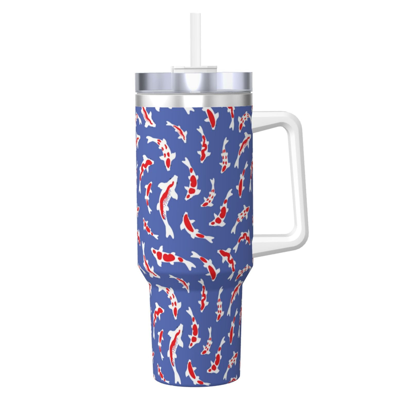 Susaid Beautiful Koi Fish Print Indoor Outdoor Straw Lid 40oz Ice Bully ...