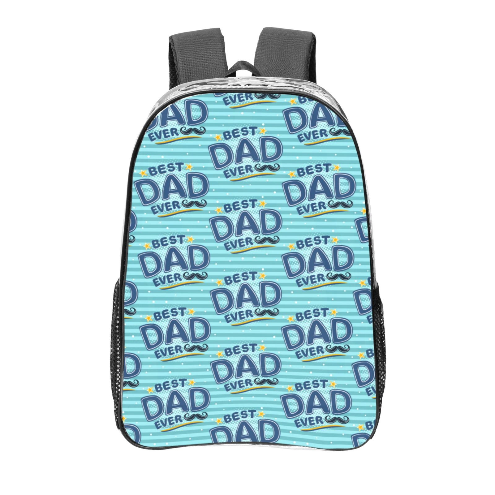 Susaid Best Dad Ever Print Clear Backpack See Through Transparent ...