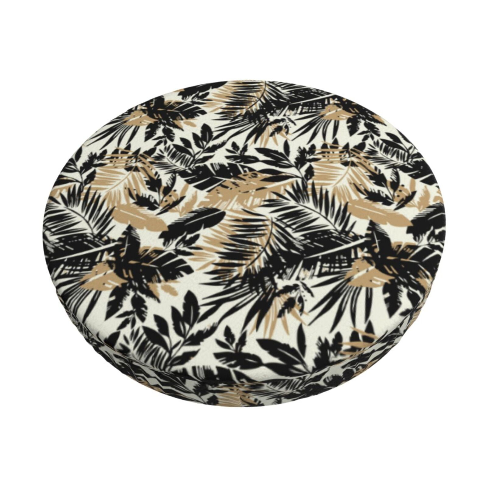 Susaid Black Palm Leaves Print Elastic Bar Stool Cover Personalized ...