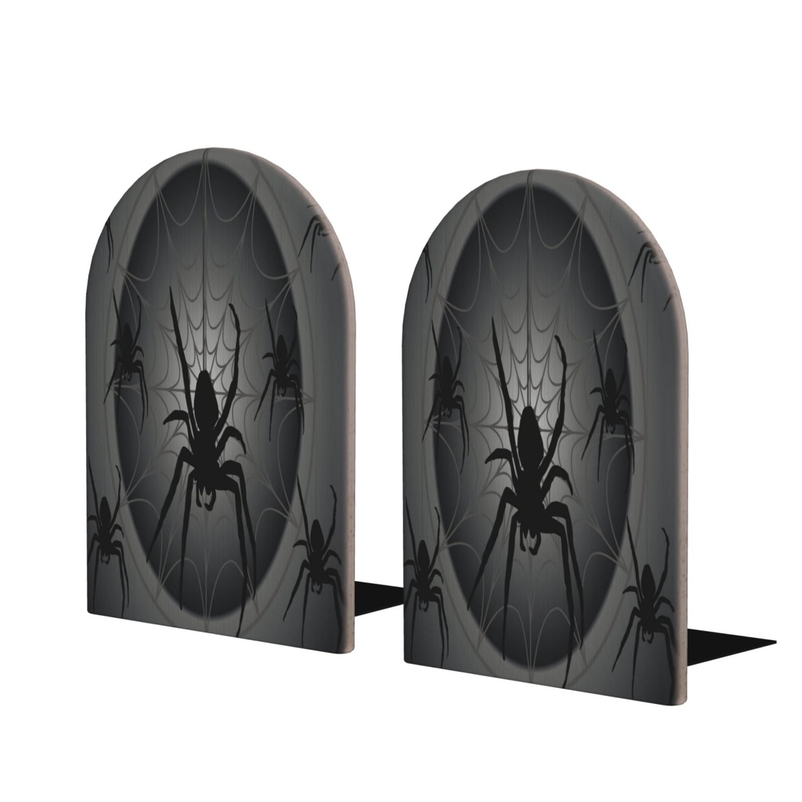 Susaid Black Spiders Print Wooden Bookends Decorative Book Ends for ...