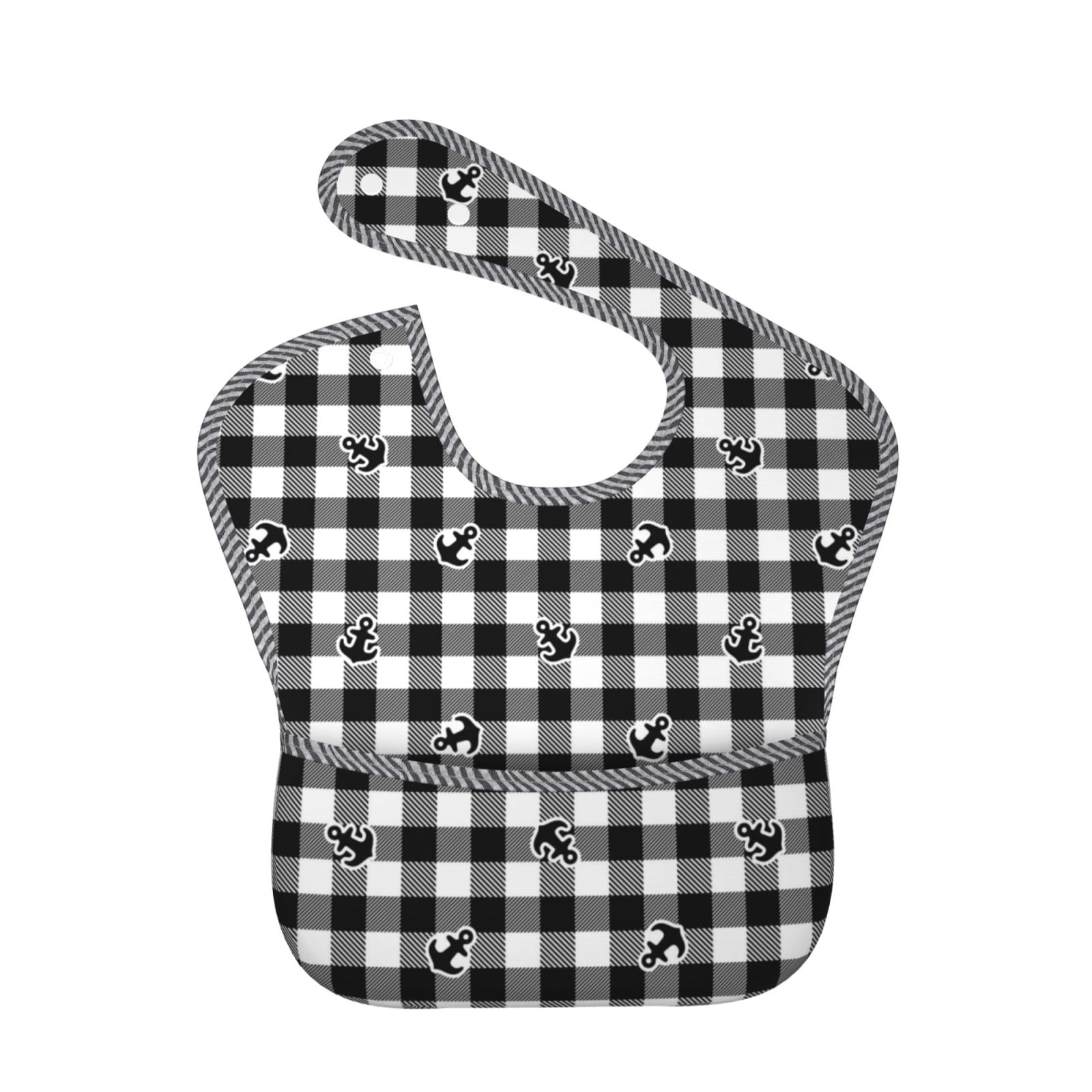 Susaid Black Tartan Plaid Print Bibs for Babies Toddlers Adjustable ...