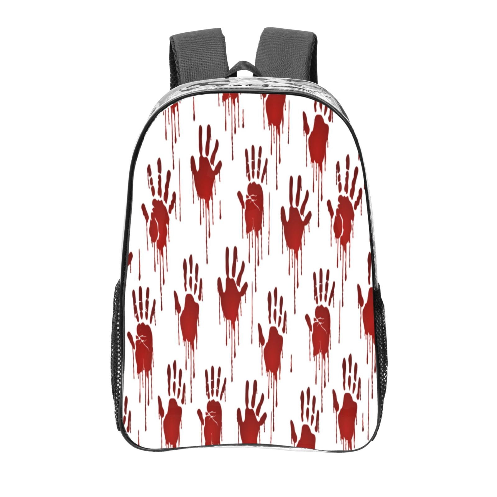Susaid Bloody Hand 1 Print Clear Backpack See Through Transparent ...