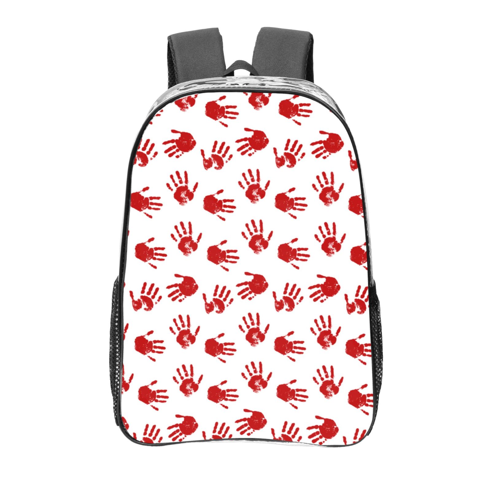 Susaid Bloody Hand Print Clear Backpack See Through Transparent Plastic ...