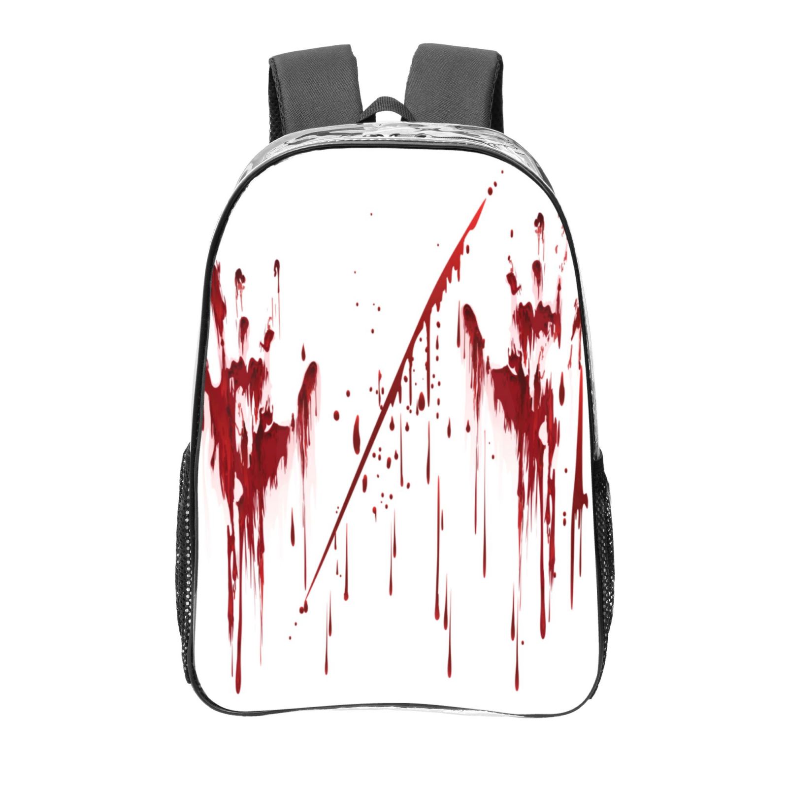 Susaid Bloody Hand Print Clear Backpack See Through Transparent Plastic ...