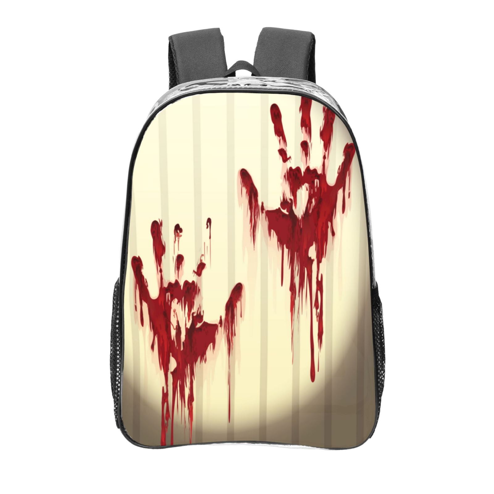 Susaid Bloody Hand1 Print Clear Backpack See Through Transparent ...
