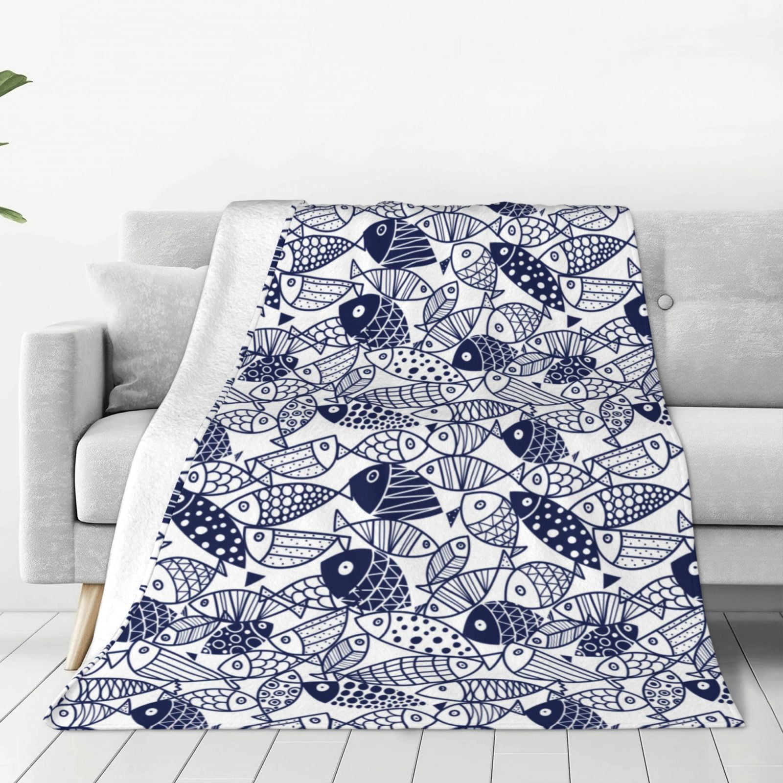 Susaid Blue Fish1 Print Microfiber Cleaning Cloth, Multi-Functional ...