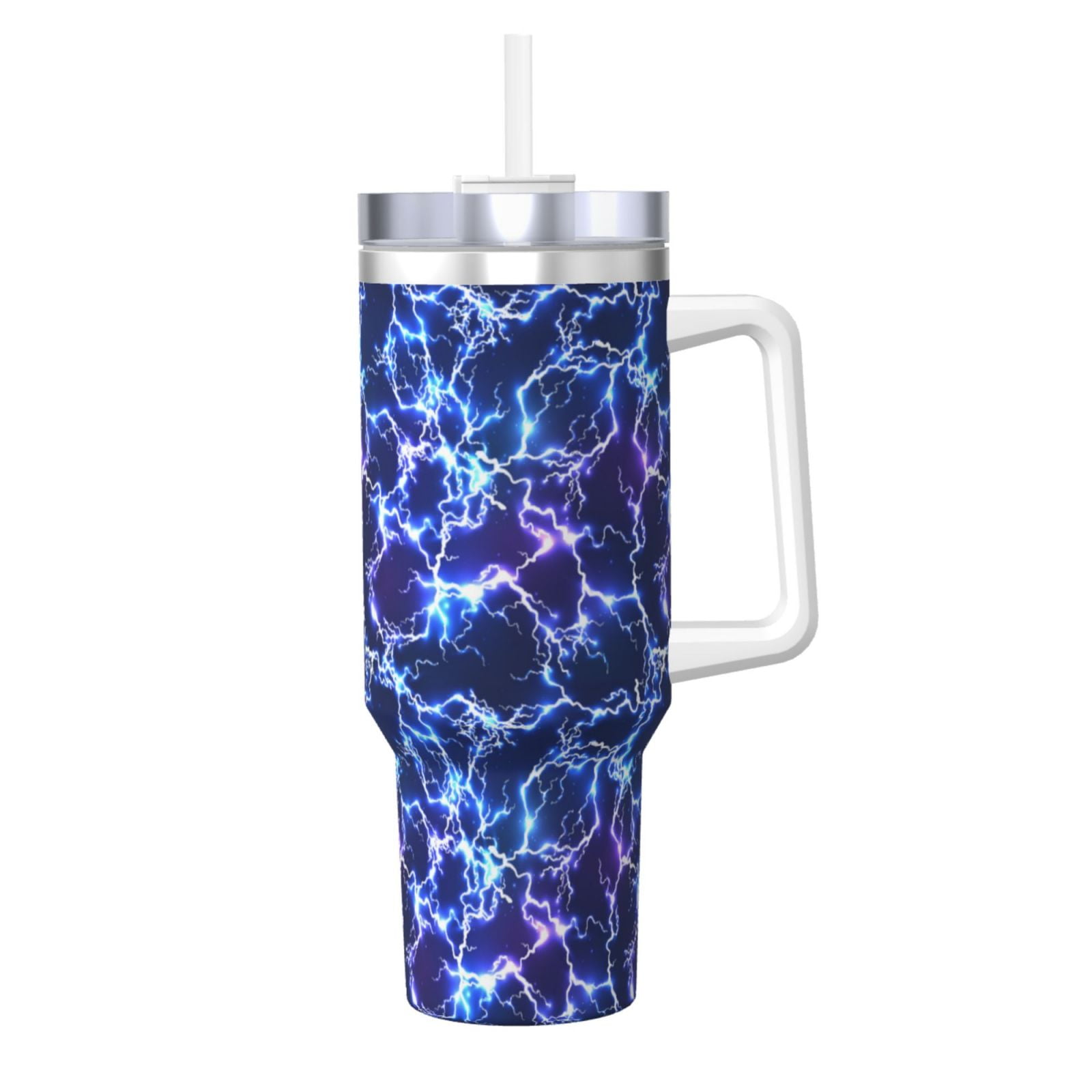 Susaid Blue Lightning1 Print Indoor Outdoor Straw Lid 40oz Ice Bully ...