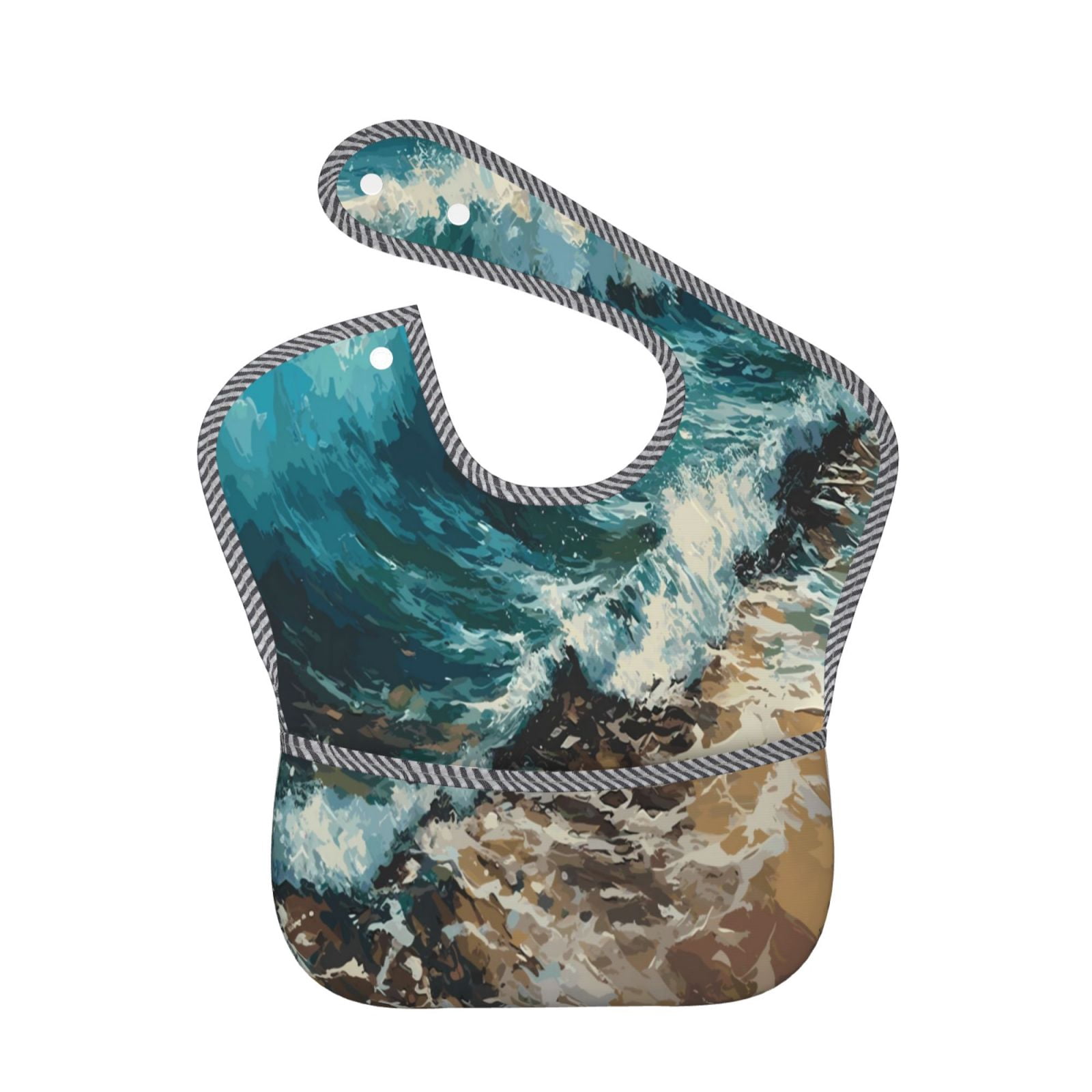 Susaid Blue Ocean Waves Print Bibs for Babies Toddlers Adjustable ...