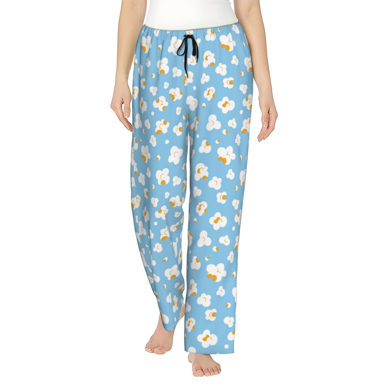 Susaid Blue Popcorn Print Women Relaxing Pajama Pants Comfy Pj Bottoms ...