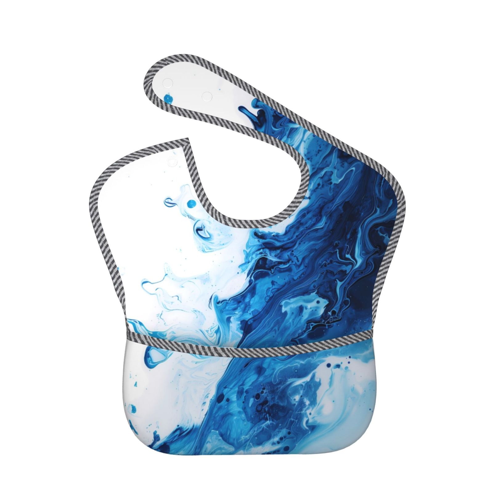 Susaid Blue White Fluid Art Print Bibs for Babies Toddlers Adjustable ...