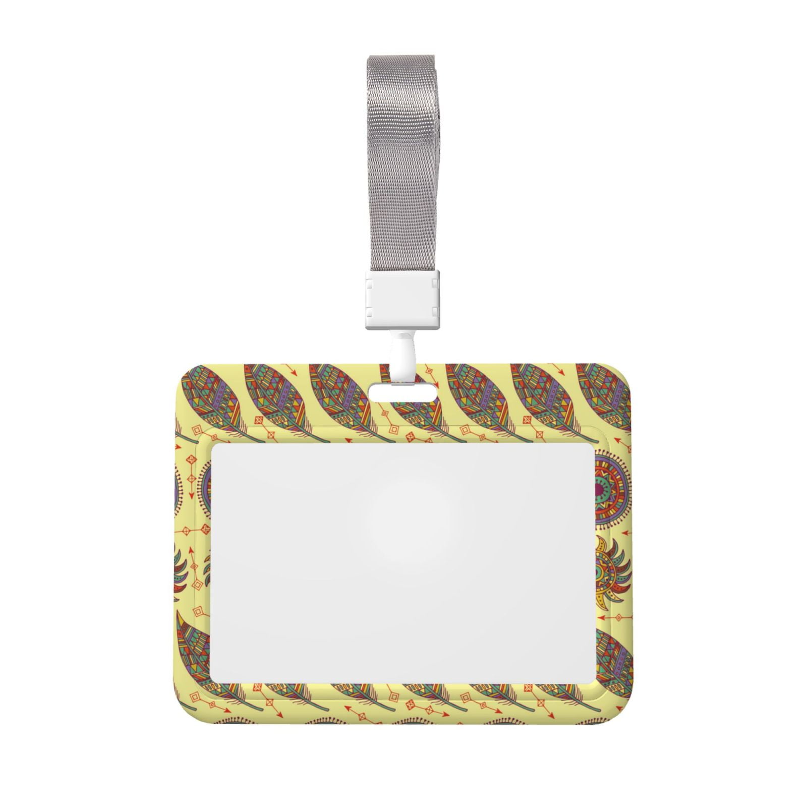 Susaid Bohemia Print ID Badge Holder with Double-Sided Windows ...