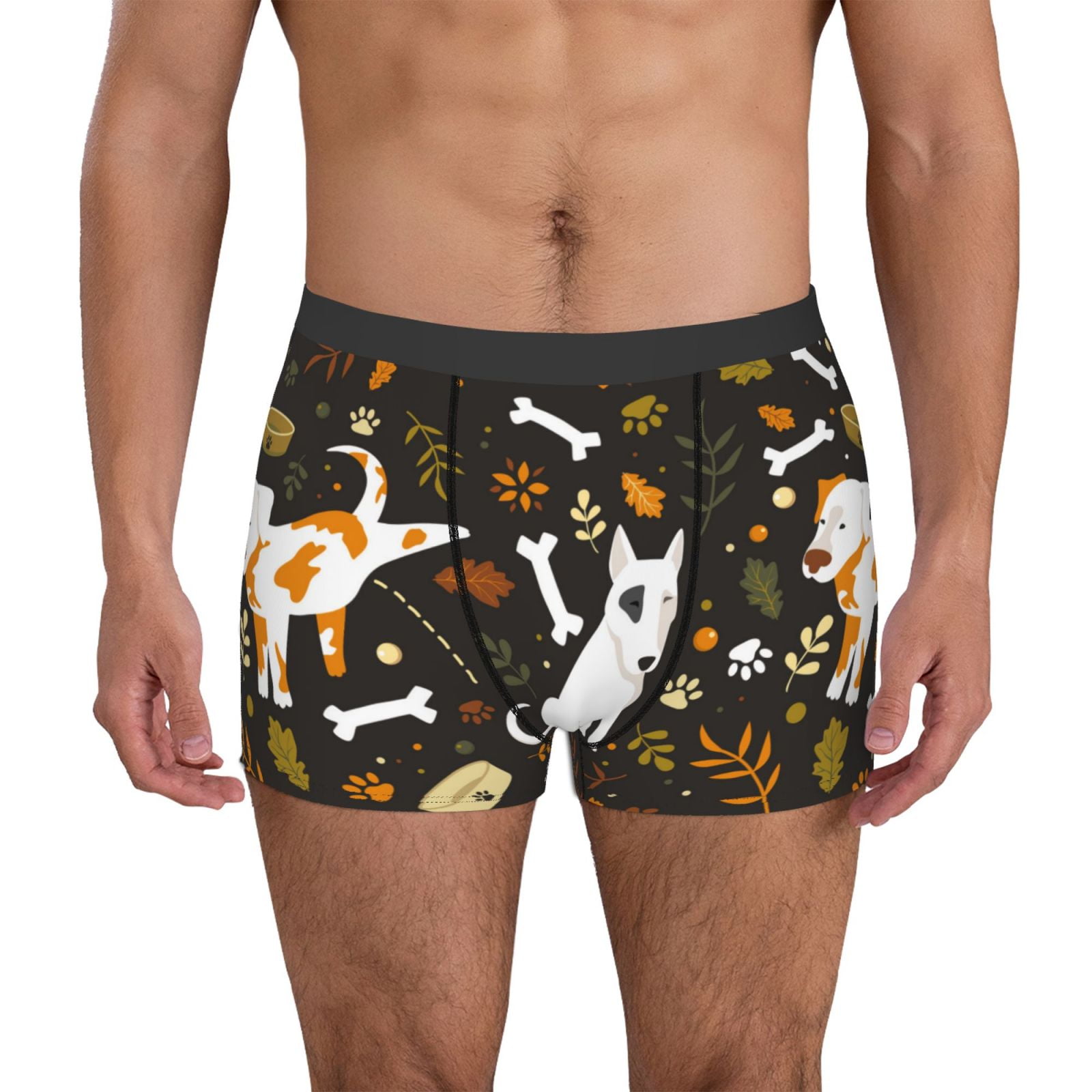 Susaid Bones And Leaves Print Men's Mesh Boxer Briefs Cooling ...