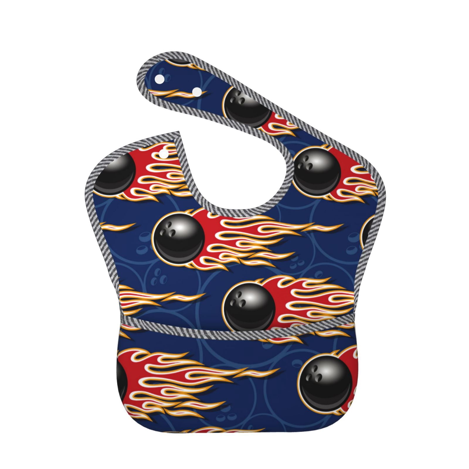 Susaid Bowling Ball And Flame Print Bibs for Babies Toddlers Adjustable ...
