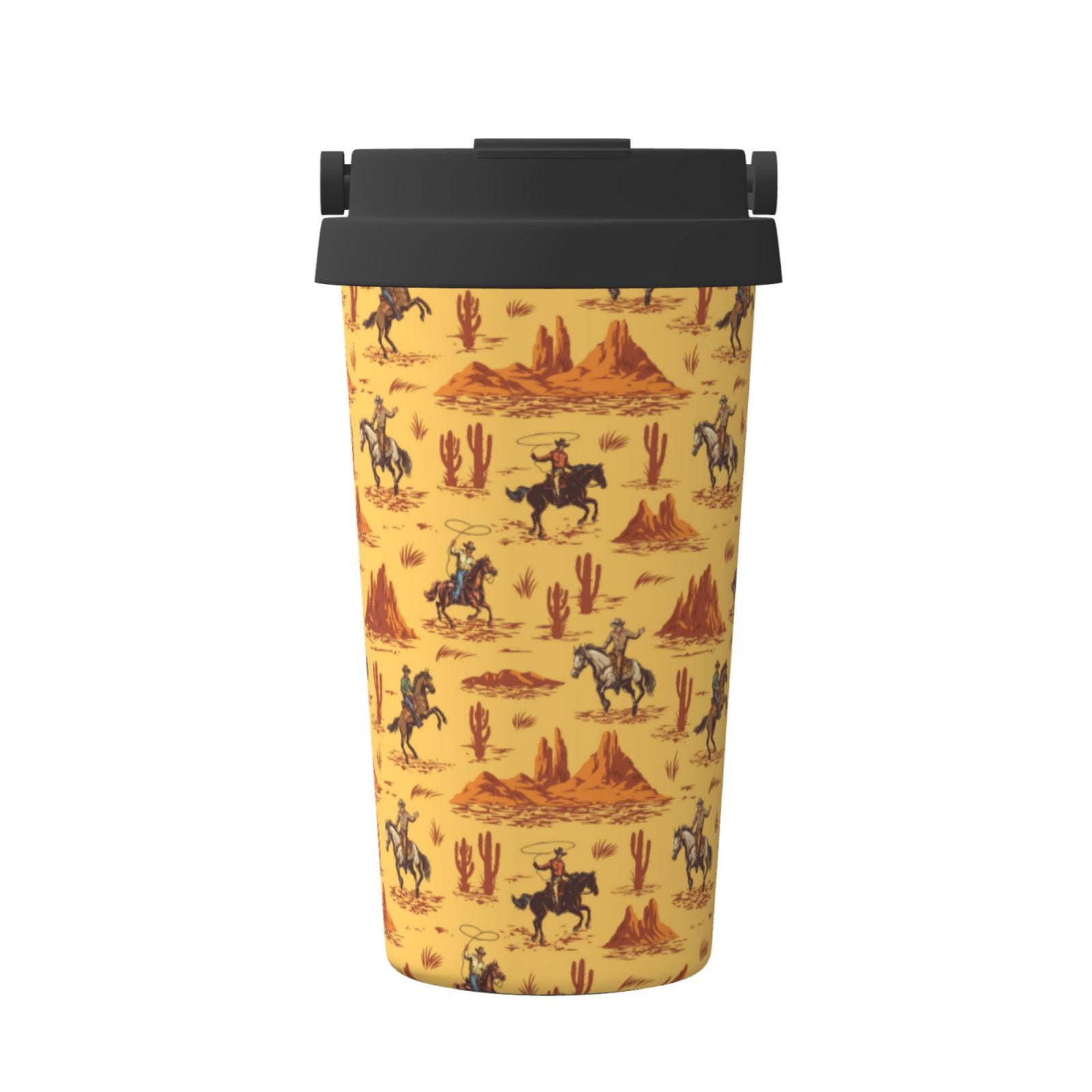 Susaid Brave Cowboys Print Coffee Travel Mug, Insulated Coffee Mug with ...