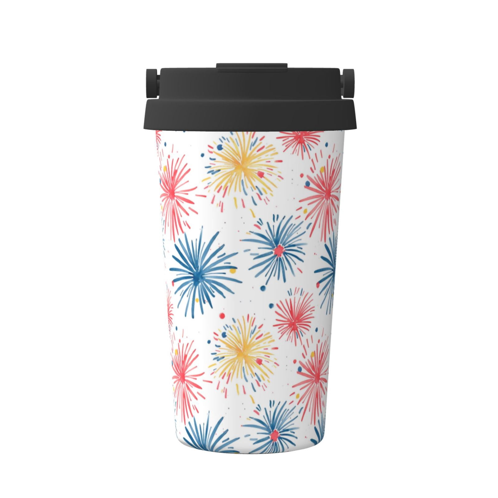 Susaid Bright Colorful Fireworks Print Coffee Travel Mug, Insulated ...