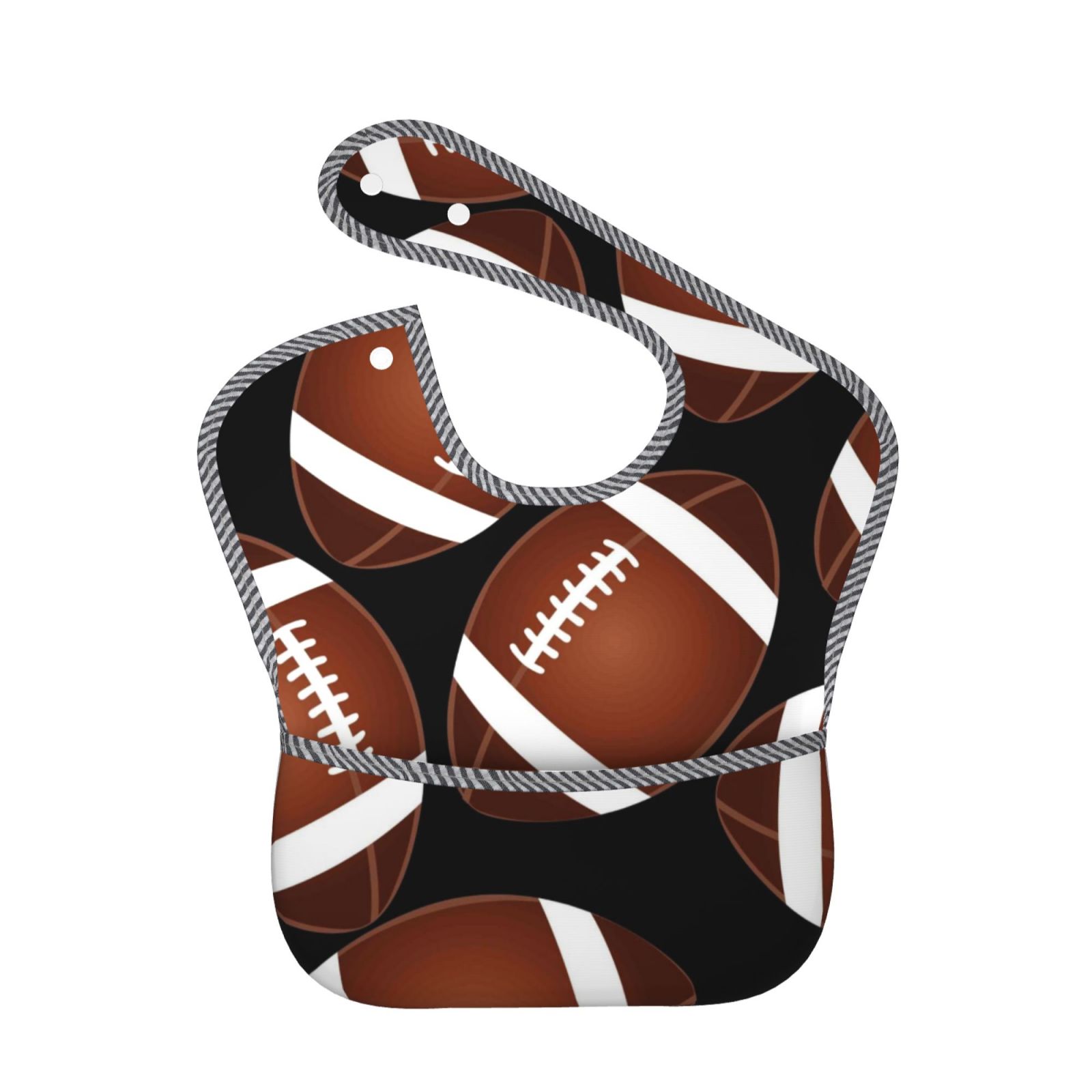 Susaid Brown Football On Black Print Bibs for Babies Toddlers ...