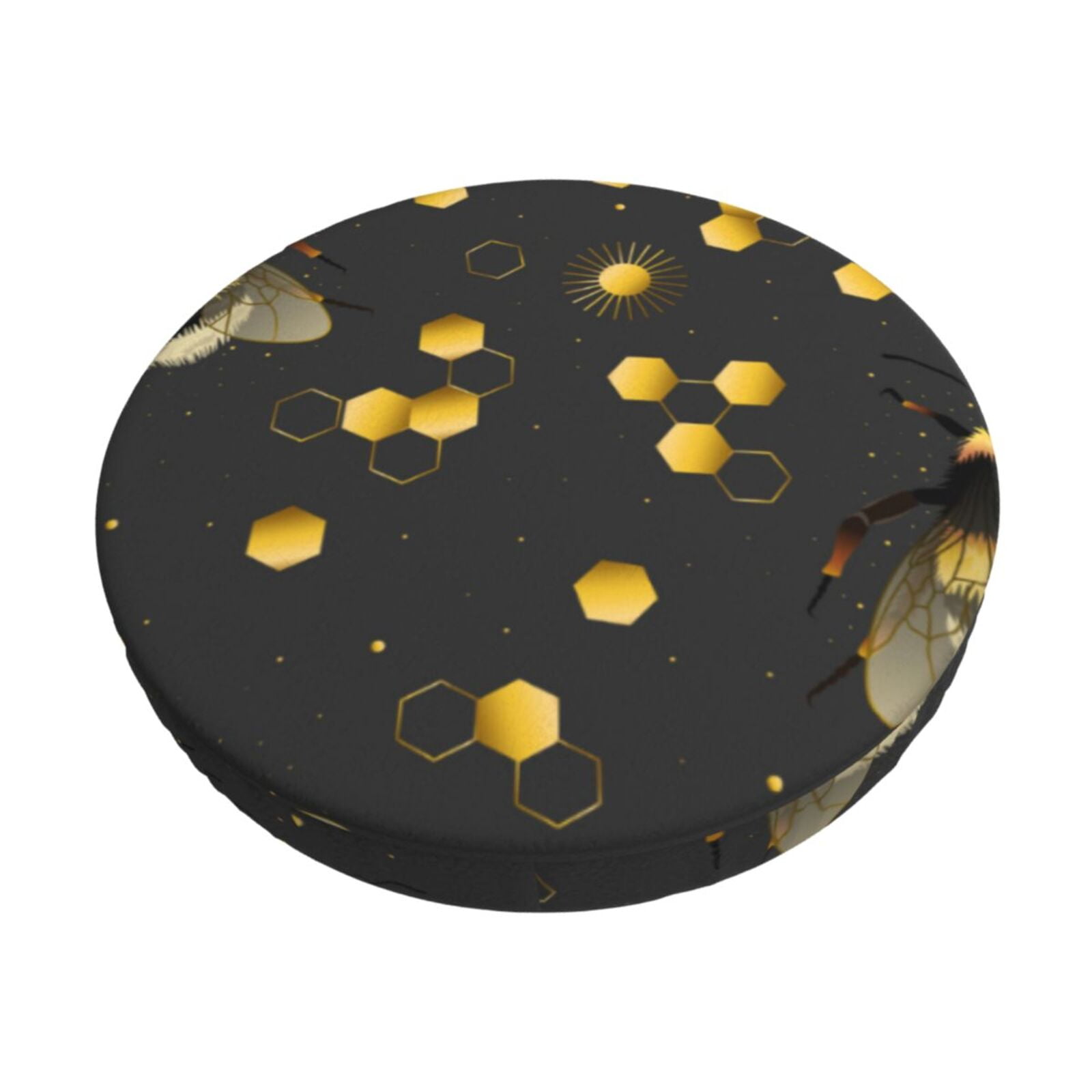 Susaid Bumblebee Print Elastic Bar Stool Cover Personalized Washable ...