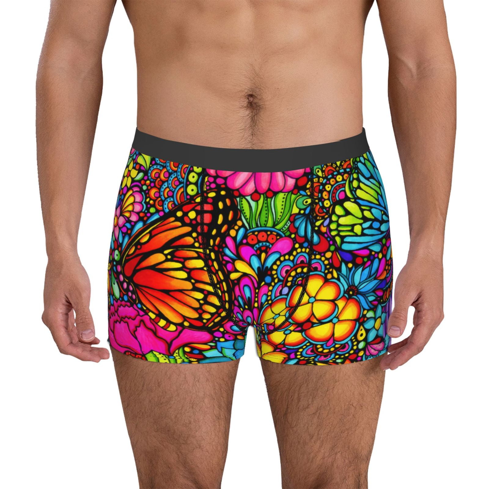 Susaid Butterfly Garden Print Men's Mesh Boxer Briefs Cooling ...