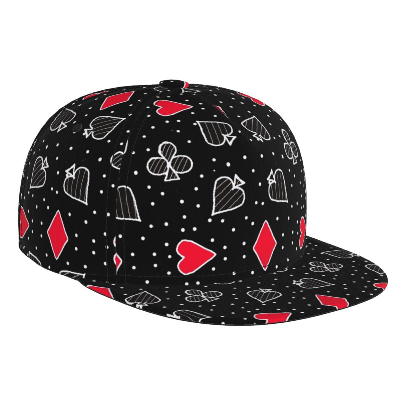 Susaid Card Suits Print Baseball Cap Hip Hop Style Flat Visor ...