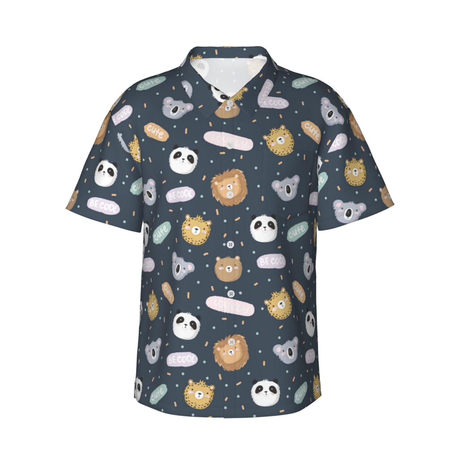 Susaid Cartoon Animals Print Hawaiian Shirts for Men Women,Hawaiian ...