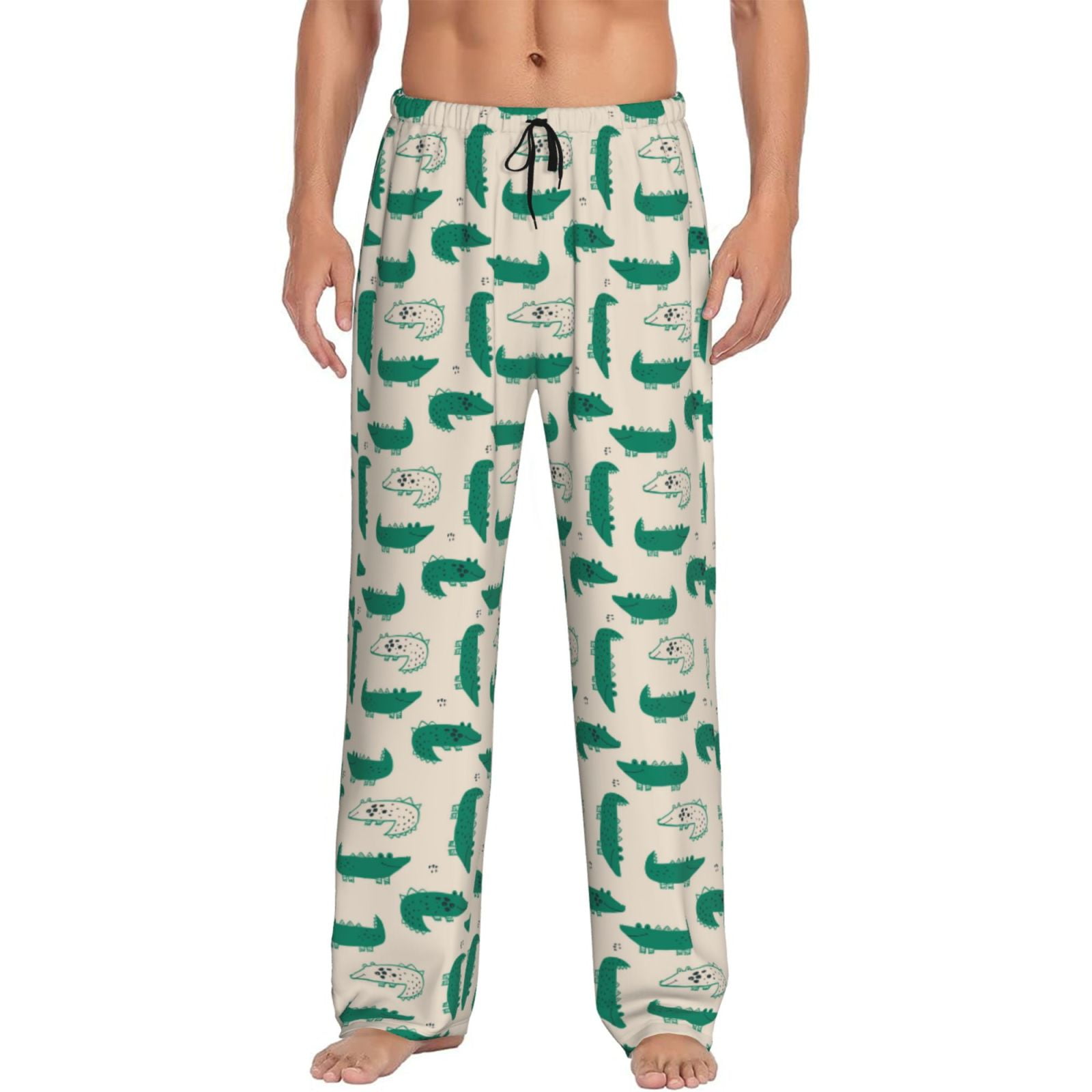 Susaid Cartoon Crocodile Print Mens Pajama Pants Set Sleep & Lounge ...